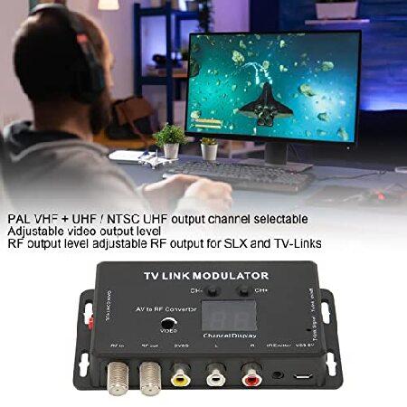 【並行輸入品】 TV Link Modulator, Mini AV to RF UHF Modulator Support PAL NTSC Adjustable Output Gain ...