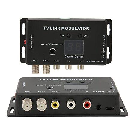 【並行輸入品】 TV Link Modulator, Mini AV to RF UHF Modulator Support PAL NTSC Adjustable Output Gain ...