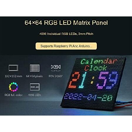 Waveshare RGB Full-Color LED Matrix Panel 3mm Pitch 64×64 Pixels 4096 Individual LEDs Adjustable ...