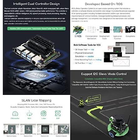 【並行輸入品】 Waveshare JetBot Professional Version ROS AI Kit Compatible with The NVIDIA Jetbot Open ...