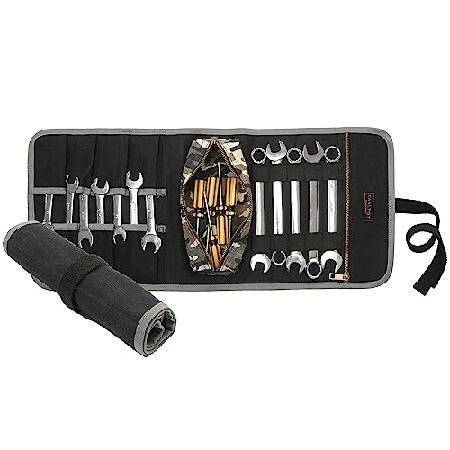 Tool Roll Up Pouch, Tool Storage Roll with Brass Zipper Pockets, Heavy ...