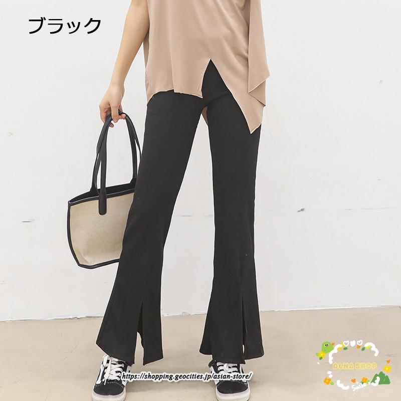 フレアパンツ スリット入り レディース パンタロン ベルボトム フレアパンツ スリット入り レディース パンタロン ベルボトム