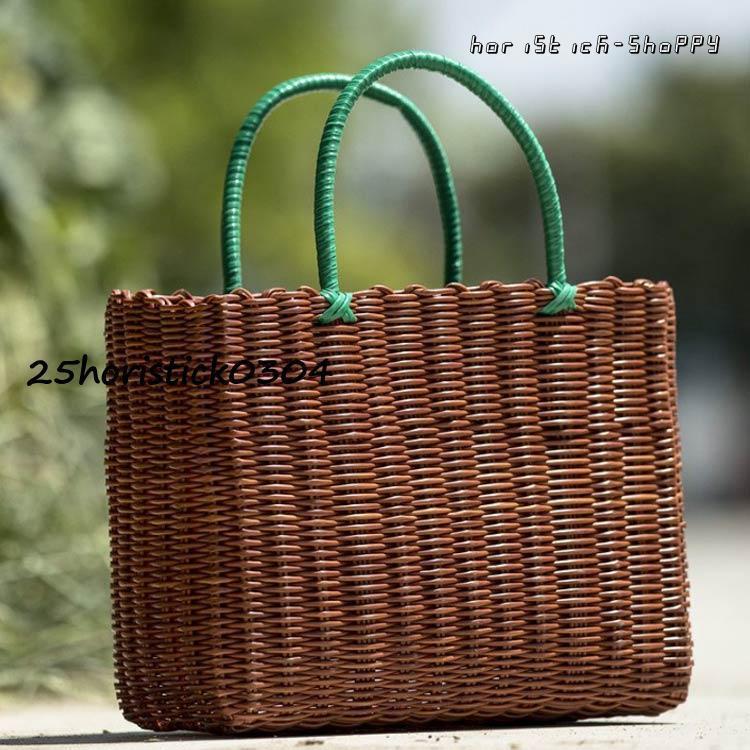 かごバッグ トートバッグ レディース 大きめ A4 カゴバッグ ビニール 耐水 浴衣 軽量 軽い 大容量 PP 籠バッグ 手提げ トート スクエア 買 : OLNA SHOP - 通販 ...