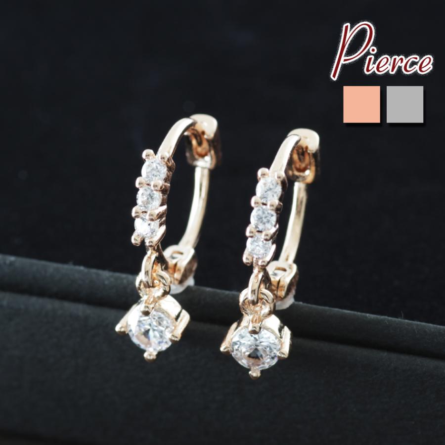 フープピアス レディース ピアス 揺れる czダイヤ 18金 K18GP ピンクゴールド シルバー おしゃれ シンプル : オルトネットショップ - 通販 - Yahoo!ショッピング