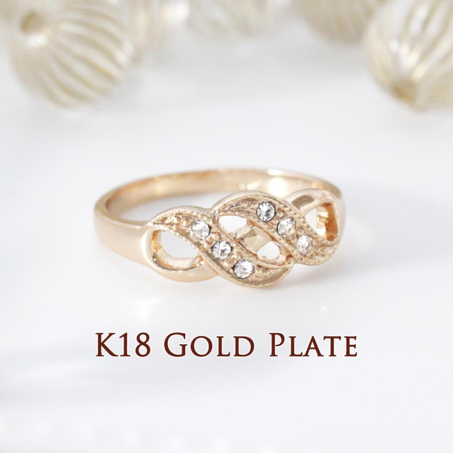 指輪 リング レディース 上品 インフィニティ 無限大 永遠 czダイヤ 18金 ピンクゴールド K18GP : オルトネットショップ - 通販 - Yahoo!ショッピング