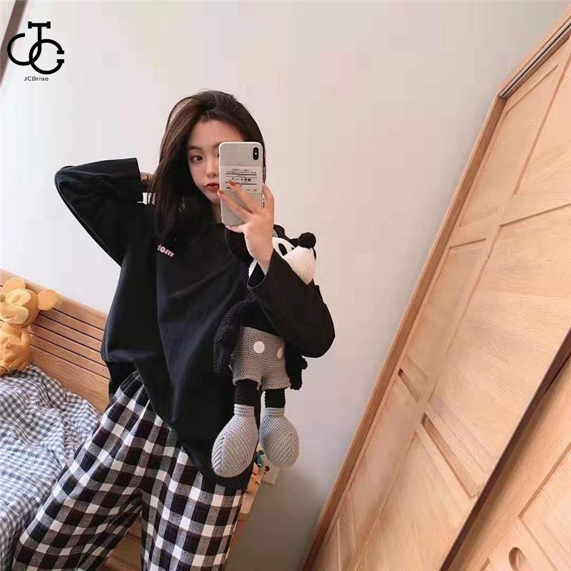 パジャマ レディース ルームウェア セットアップ 上下セット 長袖 ゆったり 春秋 薄手 通気 Tシャツ 長ズボン チェック柄 ナイトウェア 寝間着 部屋着 :asf-011q-q710 ...