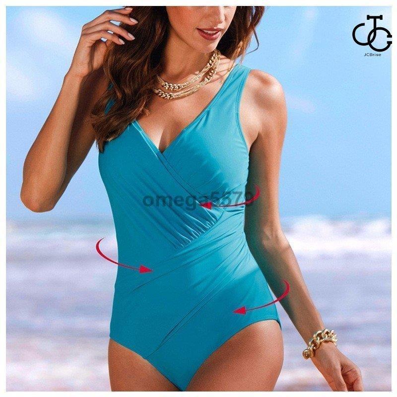 水着 レディース ワンピース カシュクール フェミニン シンプル スタイルアップ : JCBrigeストア - 通販 - Yahoo!ショッピング