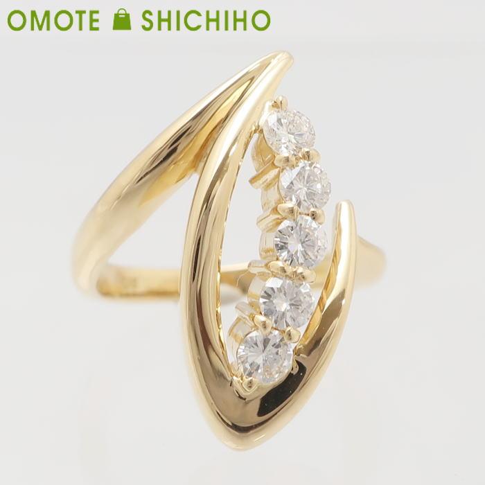 K18 ダイヤモンド デザイン リング 指輪 #8 8号 750 18金 YG イエローゴールド D:0.43ct 4月 誕生石 仕上げ済み 中古品 : おもて質舗 - 通販 - Yahoo ...