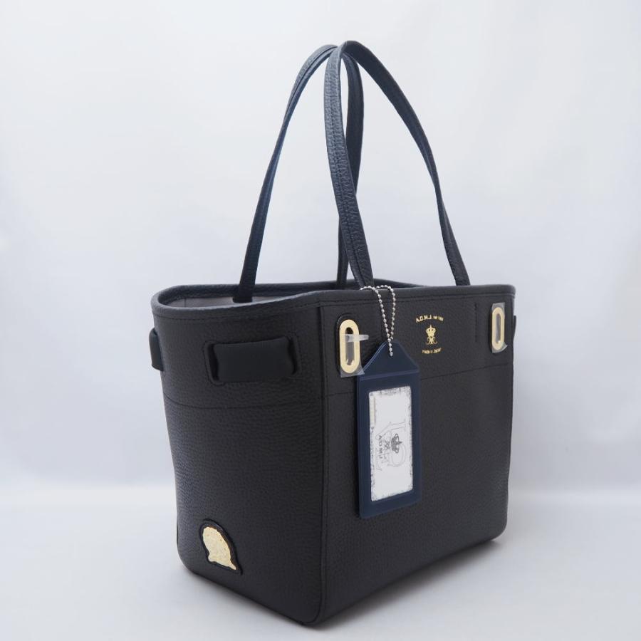 A.D.M.J 【セール！】 ADMJ アクセソワ コンクルージョン トート 23cm グログランリボン レザー 黒 19SC0304SSV レディース 未使用品 Nランク : おもて質舗 ...