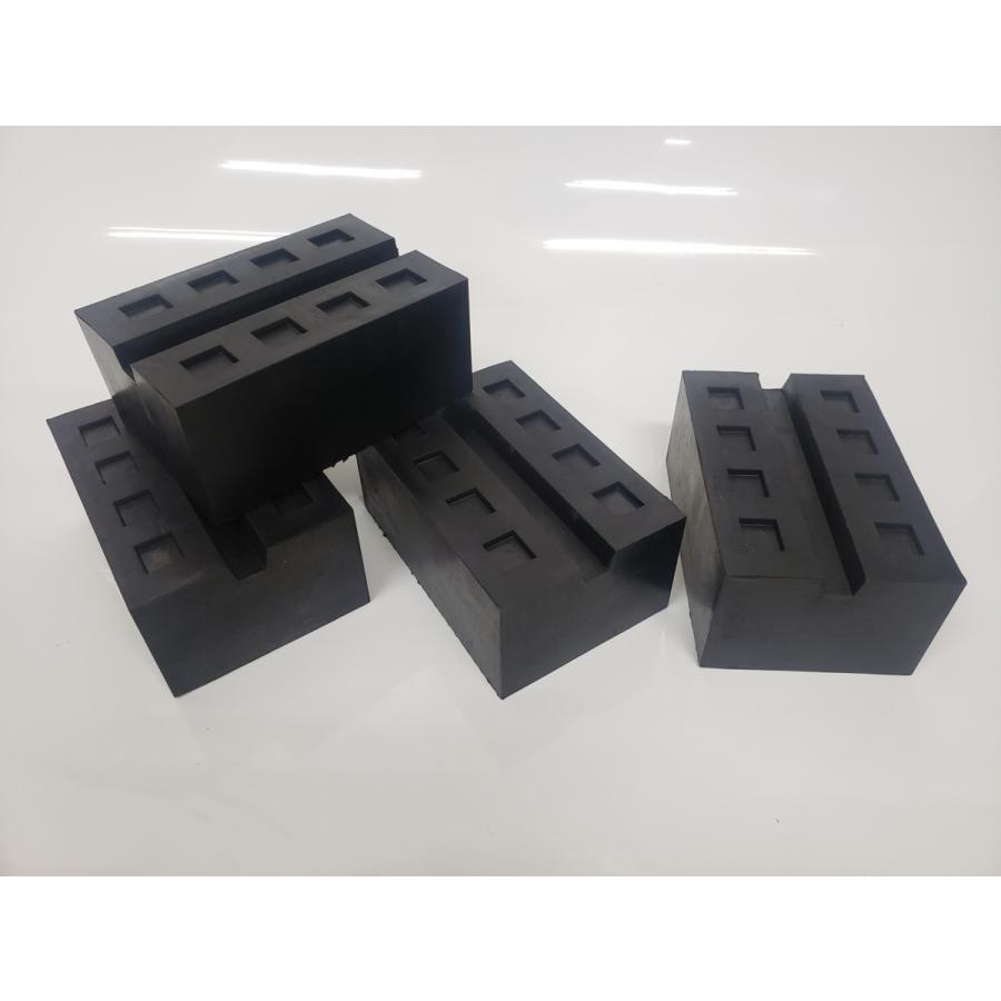 自動車整備リフトブロック 4個セット 超高耐久モデル リフト用ゴムブロック 80mm タイヤ交換 ラバー 溝付き リフトパッド ☆リフト ...
