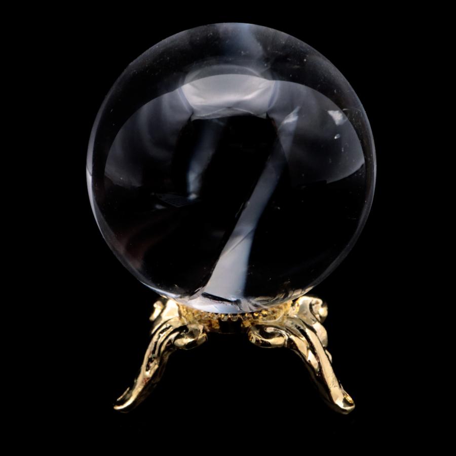 虹入り水晶 丸玉 台座付き AA 直径 28mm アイリスクォーツ ブラジル産 天然石 パワーストーン 1点もの Iris quartz 父の日 ギフト プレゼント :ball125:ONE ...