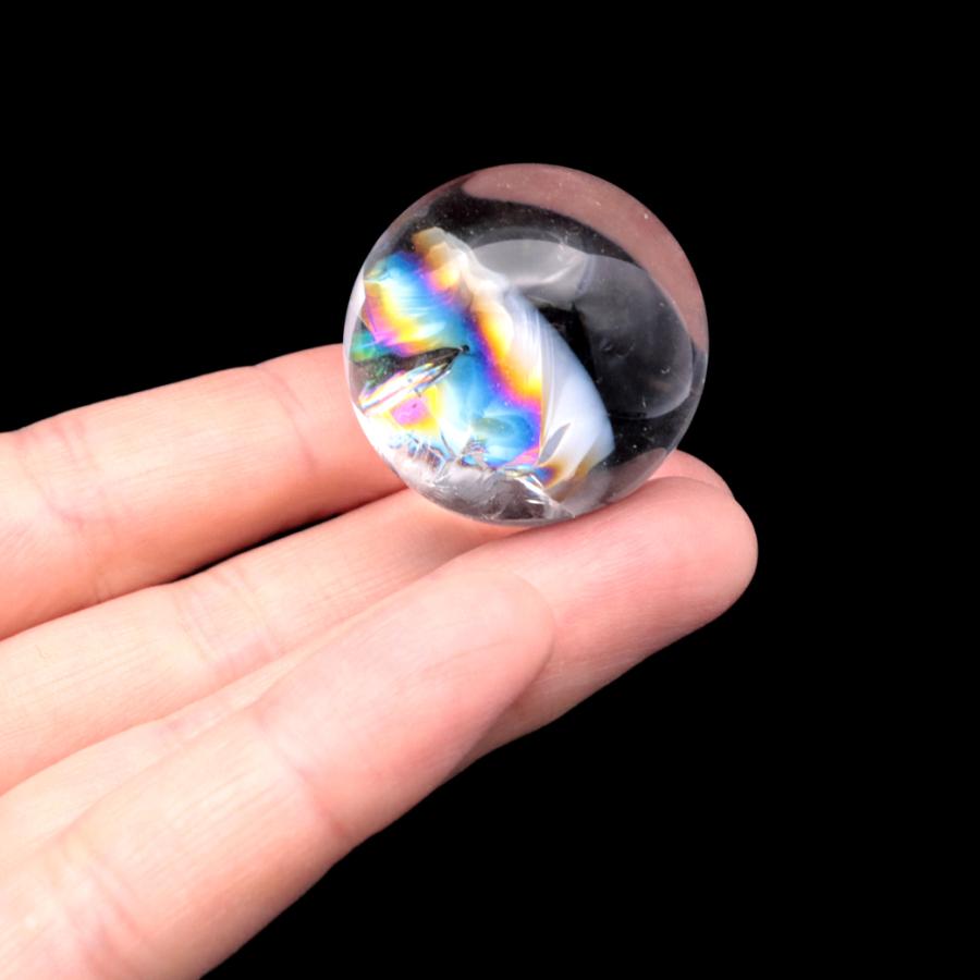 虹入り水晶 丸玉 台座付き AA 直径 28mm アイリスクォーツ ブラジル産 天然石 パワーストーン 1点もの Iris quartz 父の日 ギフト プレゼント : ONE.ONE ...