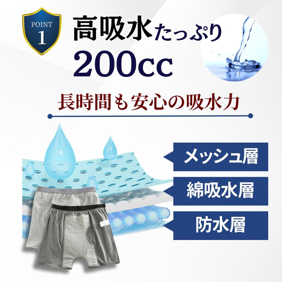 尿漏れパンツ 男性 200cc 2枚組 大きいサイズ 前開き 失禁パンツ しっきんパンツ 男性用 ボクサーパンツ 尿もれ : ONENOTE.Yahoo!店 - 通販 - Yahoo!ショッピング