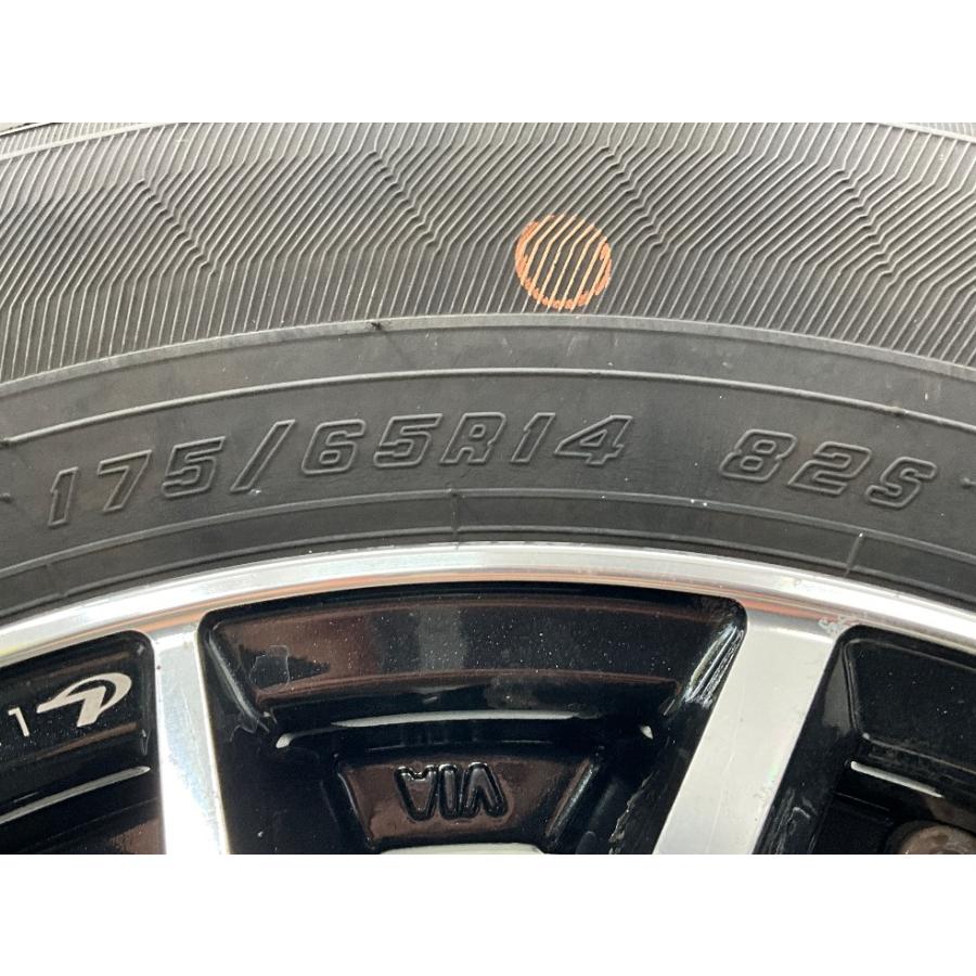 グッドイヤー 中古タイヤホイールセット 175/65R14 82S 14インチ 14×5.5J +42 4穴 PCD100 LEONIS 夏 ...