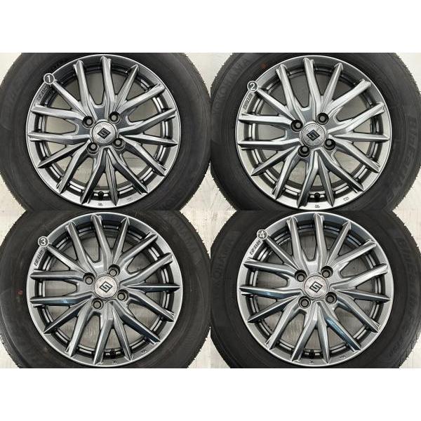ヨコハマタイヤ 中古タイヤホイールセット 185/65R15 88S 15インチ 15×5.5J +43 4穴 PCD100 ヨコハマ SEIN 夏 サマー 185/65/15 アクア ...