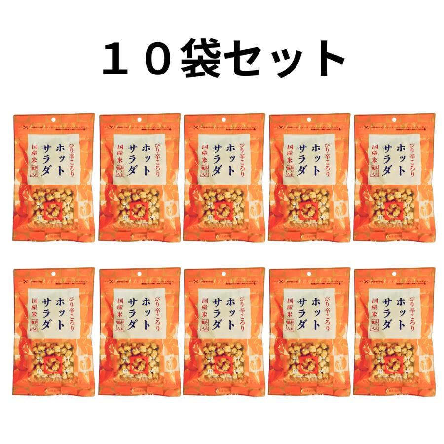 竹内製菓 ホットサラダ 10個セット まとめ買い セット 1袋98g ミニ チャック付き お煎餅 あられ おかき 人気 ピリ辛 一口 サイズ もち米 食べやすい 煎餅 : one store ...