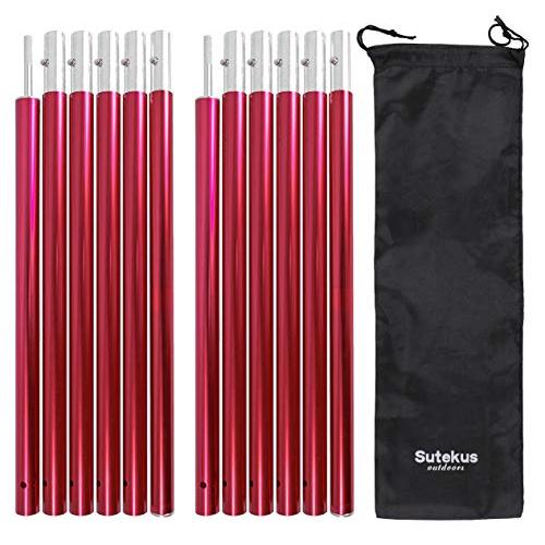 Sutekus アルミ製 テント タープ ウイング 用 アジャスタブル ポール 直径19mm 総長200cm 2本セット (レッド) : s-b08l4hbsqv-20240109 : ワン ...