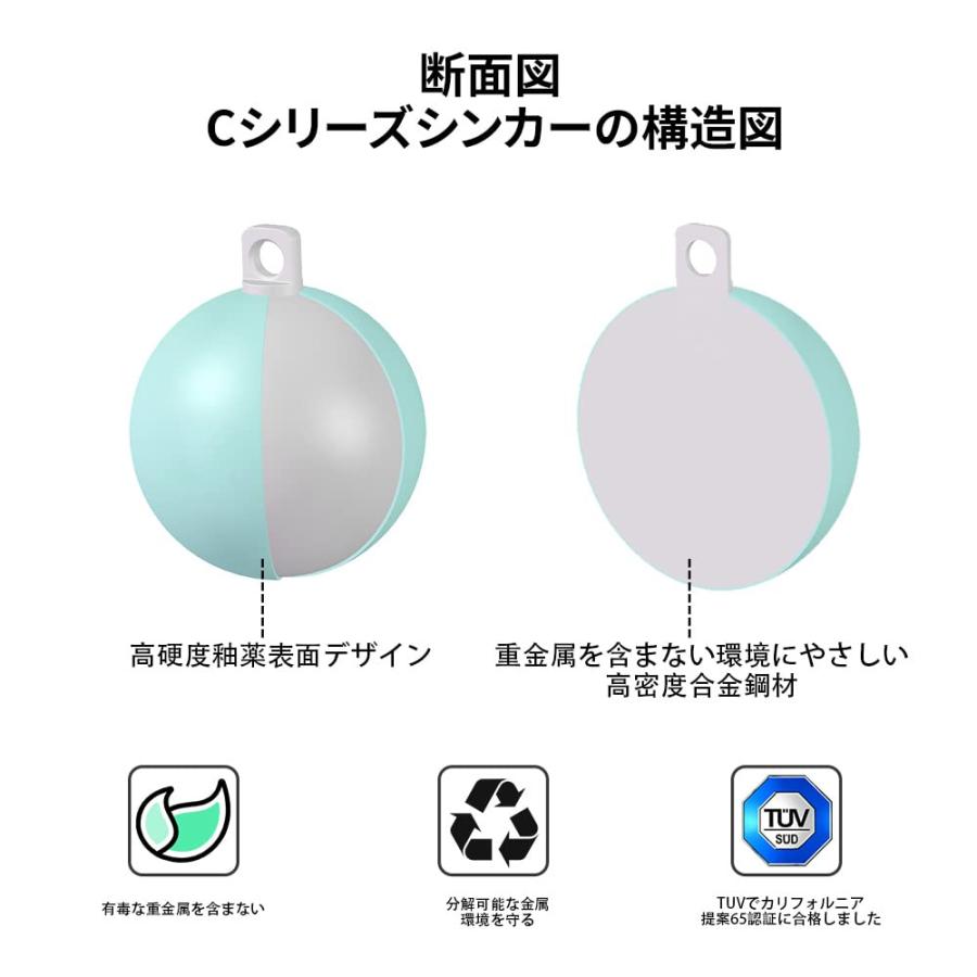 ECOFT無鉛オモリ20g~200g球体ボール型丸玉釣りおもりコーティングされた釣りオモリシンカー深くまでに沈む錘各種サイズパックシングルサイズと箱入 : ワントゥデイ - 通販 ...