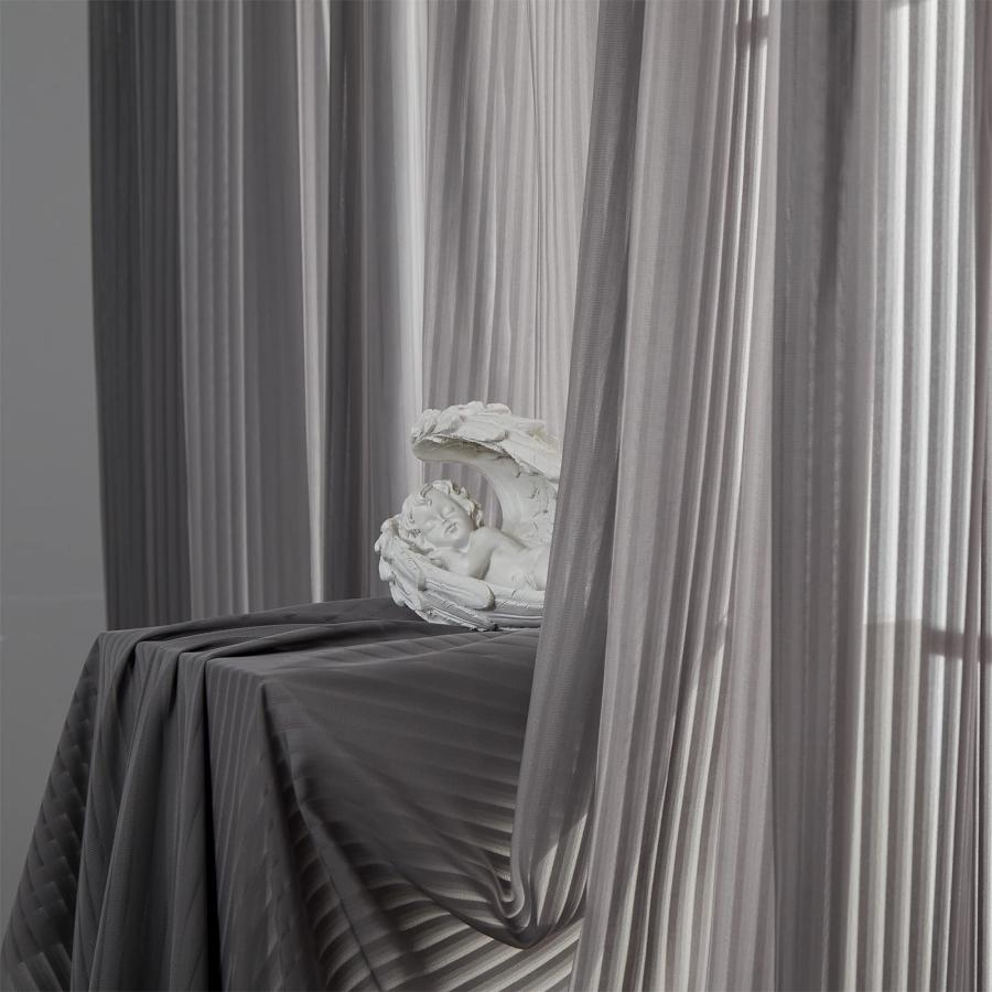 Topfinel レースカーテン 178cm丈 1枚 幅150 透けない 安い グレー 出窓用レースカーテン カーテン レース 北欧 無地 : ワントゥデイ - 通販 - Yahoo!ショッピング