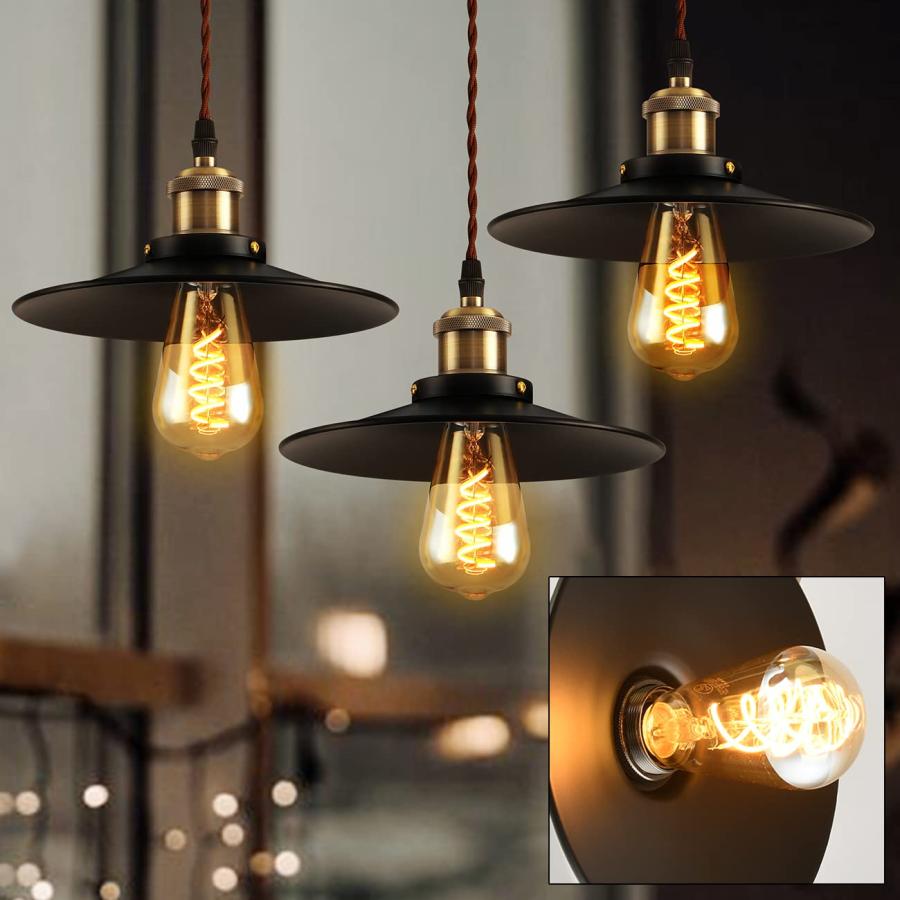 PNRLUX ペンダントライト 3個セット ダクトレール式 E26口金 LED電球付き リモコン付き 直径22cm 吊り下げライト 300LM 4.5 : ワントゥデイ - 通販 ...