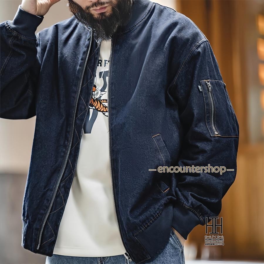 フライトジャケット ジャケット ブルゾン メンズ デニム MA-1 MA1 デニムジャケット Gジャン オーバーサイズ 大きいサイズ ジージャン ジャンパー : onkoshop - 通販 ...