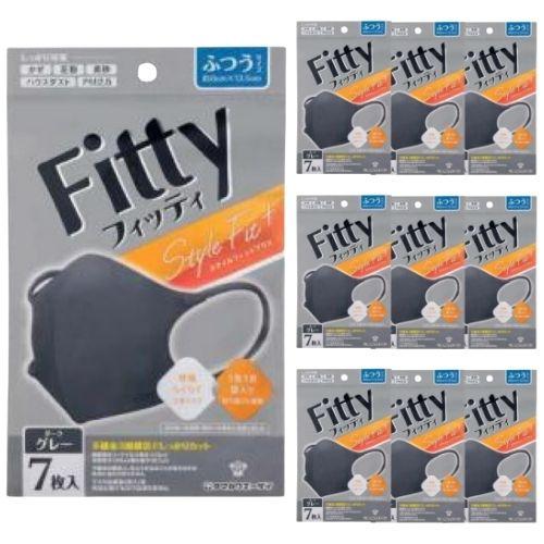 【10袋計70枚】玉川衛材 フィッティ Fitty スタイルフィット プラス 立体 マスク 7枚入 ふつう ダークグレー 個別包装 ...