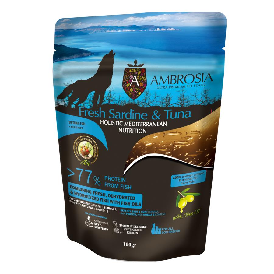アンブロシア ドッグフード HMN サーディン＆ツナ 100g : フォアモストオンラインショップ - 通販 - Yahoo!ショッピング