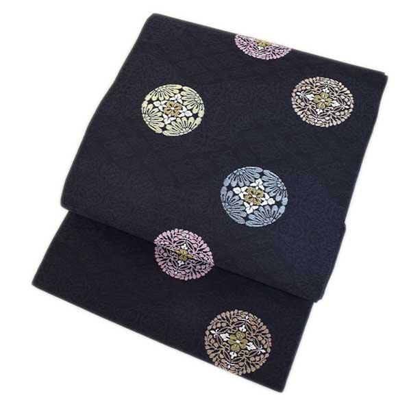 仕立て上がり品 京都西陣織 正絹 九寸 名古屋帯 お洒落 新品 未使用 青褐色系 ONLY na-2289 : na-2289 : 和装小物の ...