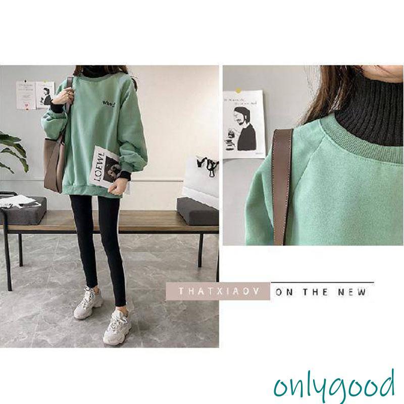 トレーナー レディース 重ね着風 プルオーバー ハイネック 長袖 無地