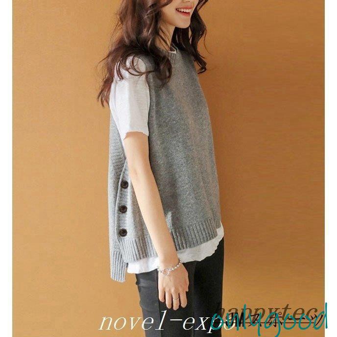 ニットベスト レディース 40代 春 秋 冬 ベストセーター ノースリープ