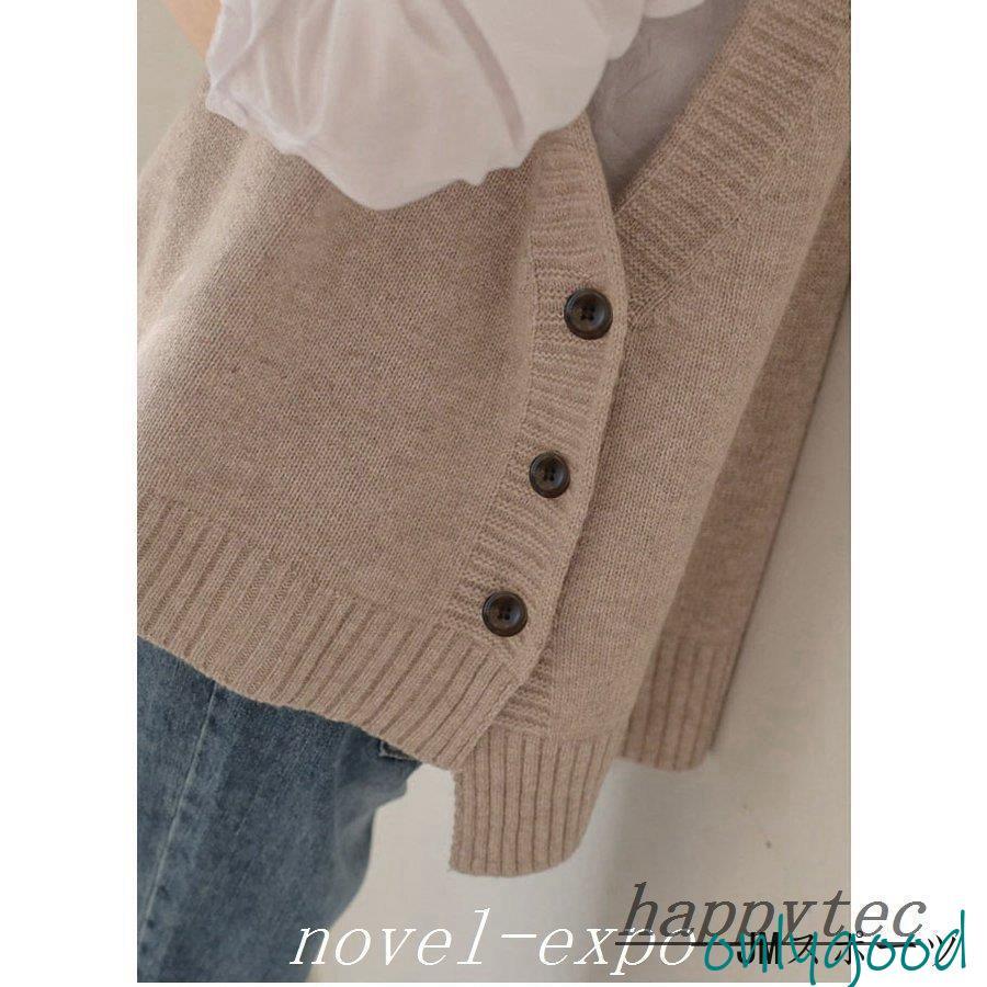 ニットベスト レディース 40代 春 秋 冬 ベストセーター ノースリープ