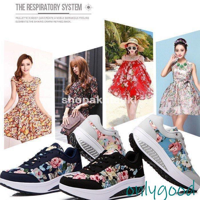 スニーカー レディース 花柄 厚底 疲れにくい ウォーキングシューズ おしゃれ スポーツ 運動 ファッション 靴 ランニングシューズ 春秋 skt-126 : Only Good - 通販 ...