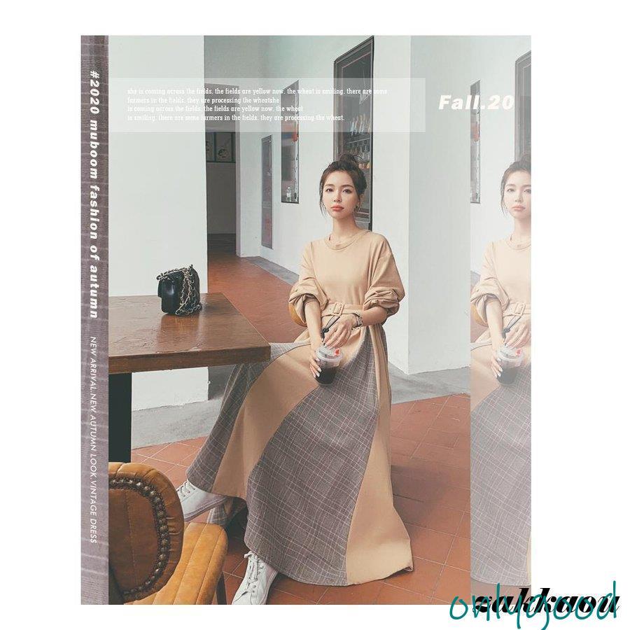 ロングワンピース レディース 切り替え チェック柄 ワンピース 秋 冬 長袖 ロング丈 結婚式 入学式 お呼ばれ フォーマル 通勤 OL 20代 30代 40代 着痩せ ロングワンピース レディース 切り替え チェック柄 ワンピース 秋 冬