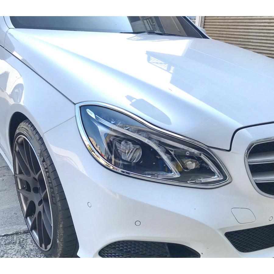 メルセデス ベンツ メッキ ヘッドライト ヘッドランプ リング W212 E250 E300 E350 E400 E550 E63 Eクラス セダン ワゴン ガーニッシュ 後 : オンリーワン ...