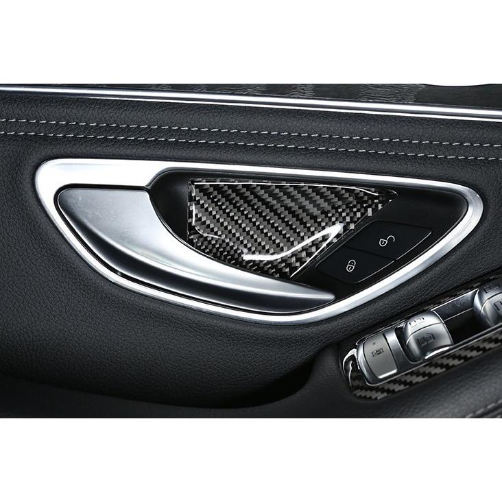 メルセデス ベンツ カーボン ルック インナードアハンドル カバー W213 S213 E200 E220d E250 E350e E400 E450 E43 E53 E63 ワゴン ...