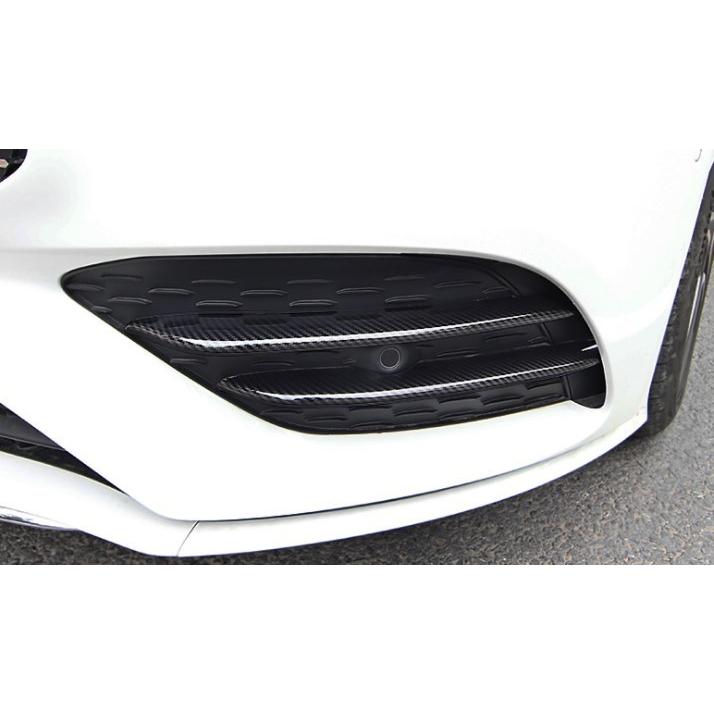 メルセデス ベンツ カーボン ルック フロントバンパーダクト フィン W213 E200 E220d E300 E350e E350de E53 Eクラス セダン ガーニッシュ : オンリー ...