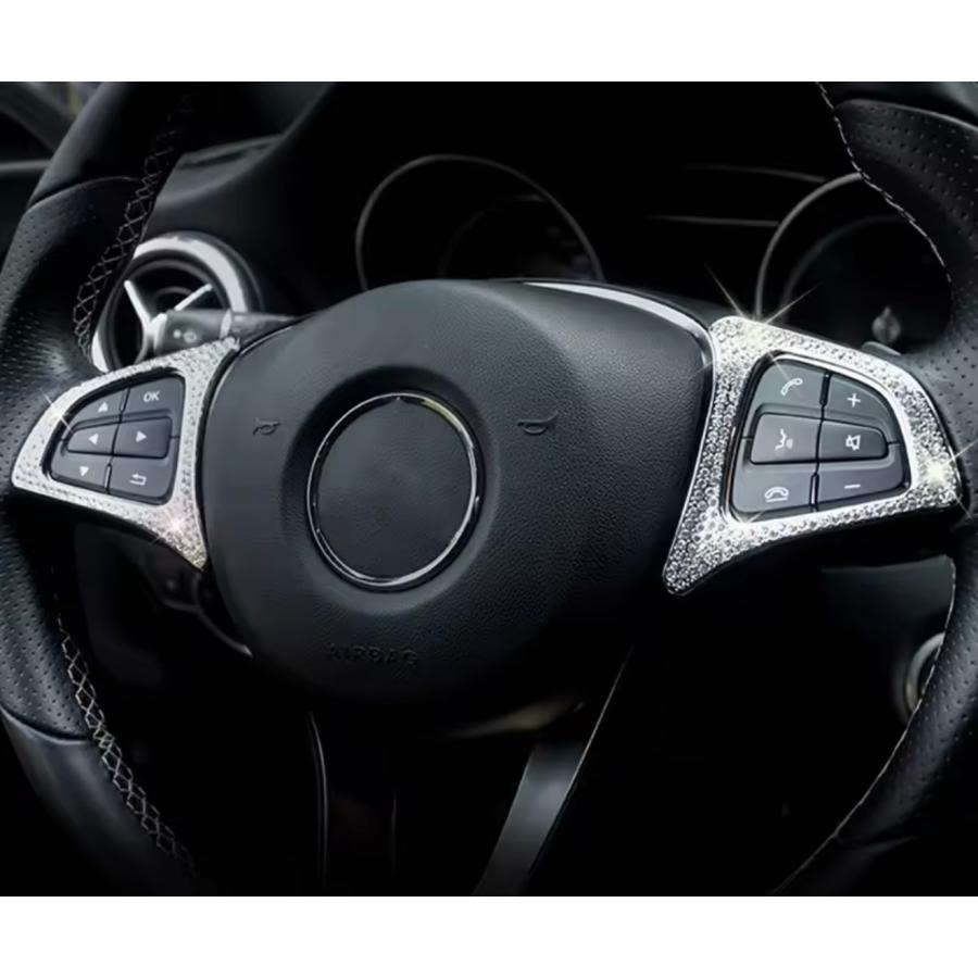 ラグジュアリー感UP♪ ベンツ ステアリング パネル カバー W213 E200 E220d E250 E300 E350e E400 E450 E43 E53 E63 セダン 前期 ...