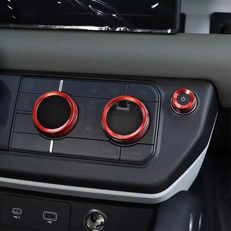 デザイン性UP♪ レッド エアコン ダイヤル カバー ディフェンダー 90 90S 90SE 90HSE 110 110S 110SE 110HSE 110X : オンリーワンショップ01 ...