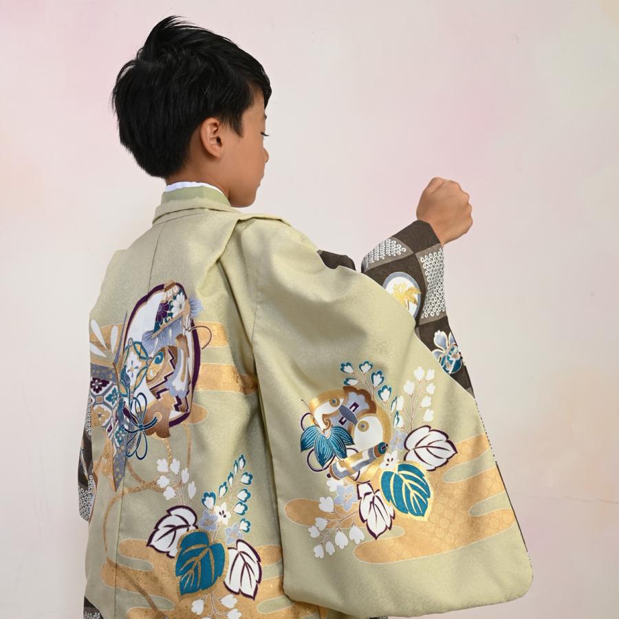 C03-0318S/男児羽織袴セット/5歳/04-695BN/しゃれっこ/七五三レンタル/卒園式/男児AS/アンサンブル/わさび色/古典柄 : 京都衣裳館オンリー遊スタジオ醍醐 - 通販 ...