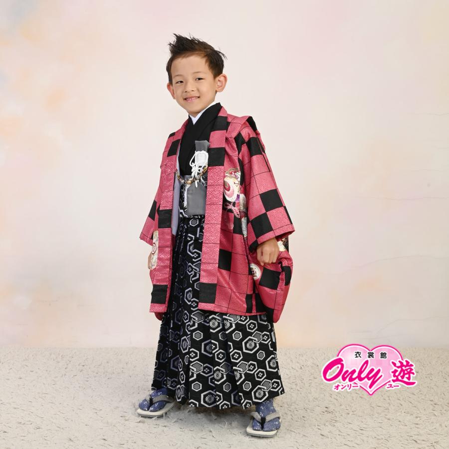 C03-0318S/男児羽織袴セット/5歳/04-696BN/しゃれっこ/七五三レンタル/卒園式/男児AS/アンサンブル/ワインレッド/市松/古典柄 : 京都衣裳館オンリー遊スタジオ醍醐 ...