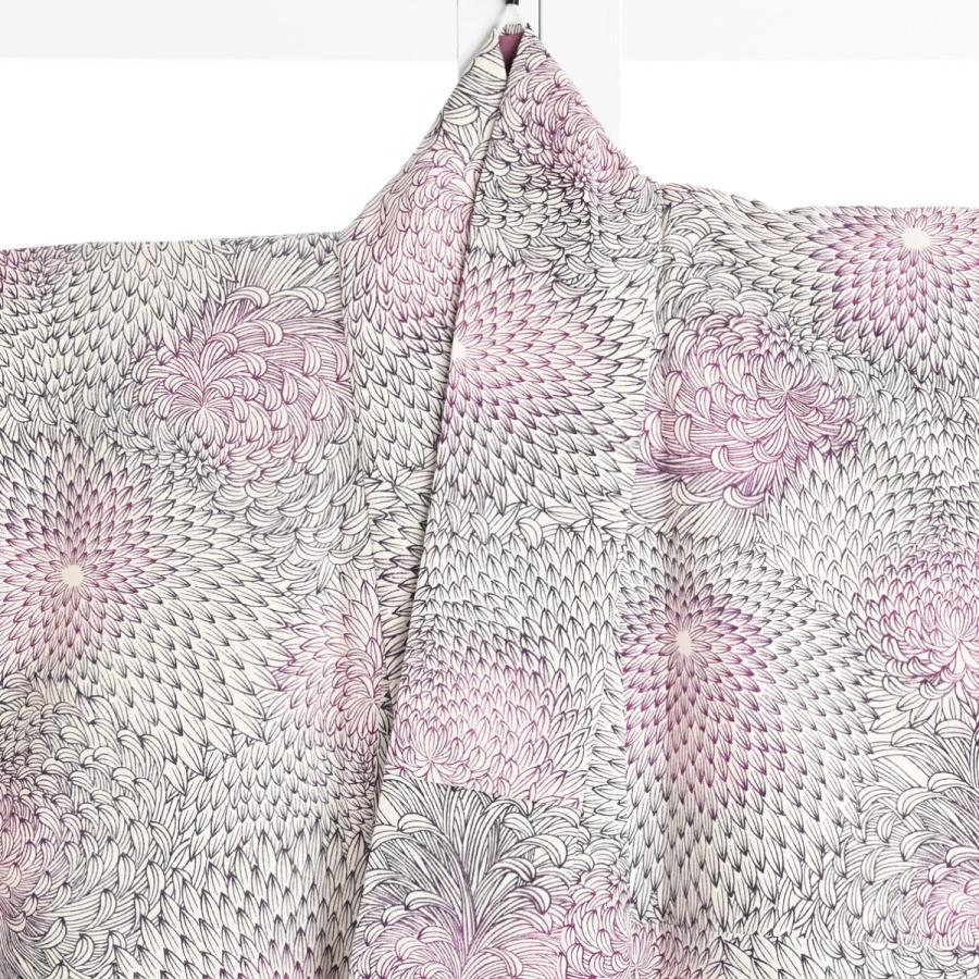 D03-0110/オリジナル袴用二尺袖/袴用着物/22-0352BN/レディース/Lサイズ/卒業式/謝恩会/レンタル/菊/オフ白/小振袖/二尺袖/小紋柄/着物レンタル : 京都衣裳館オンリー遊 ...