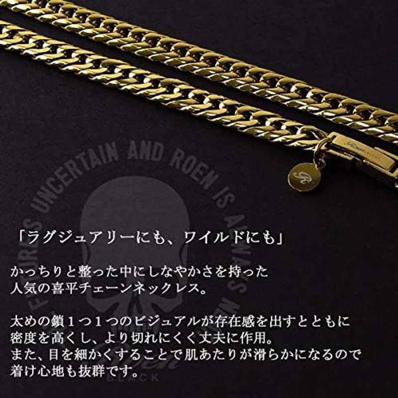 ロエンブラックRoen BLACK 6面カットダブル喜平チェーン (ゴールド) ステンレス ネックレス 幅5.5mm 50cm 金属アレルギ : 20230927195554-01305 ...