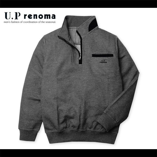 送料無料 メンズ ハーフジップトレーナー 長袖 U.P renoma レノマ リブニット ロゴ刺繍 コーデュロイ切替 胸ポケット 紳士 : 02a-1230a : オンスタイル - 通販 ...