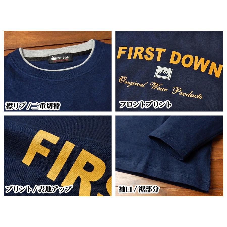 送料無料 紳士 メンズ FIRSTDOWN/ファーストダウン 綿100％ 長袖 Tシャツ M L LL a-1980c-nv メール便対応 : オンスタイル - 通販 - Yahoo!ショッピング