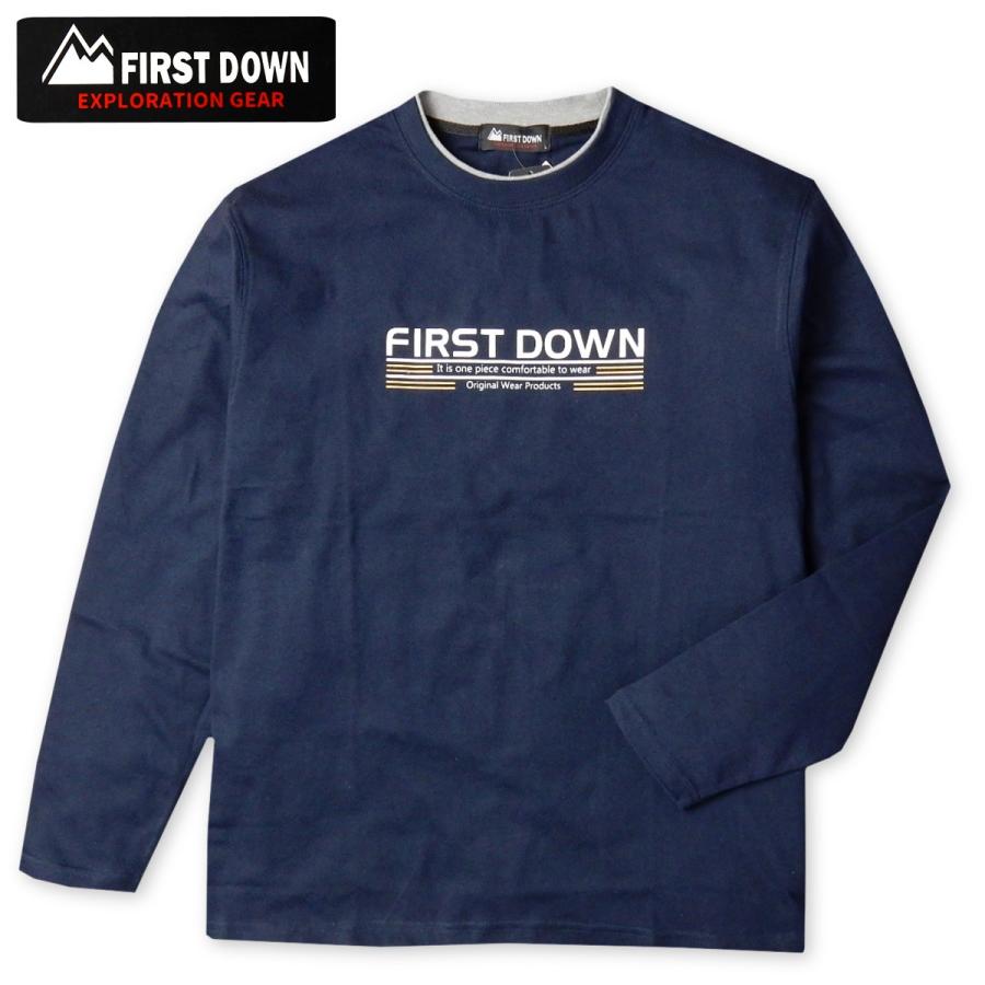 送料無料 紳士 メンズ FIRSTDOWN/ファーストダウン 綿100％ 長袖 Tシャツ M L LL a-1981c-nv メール便対応 : オンスタイル - 通販 - Yahoo!ショッピング