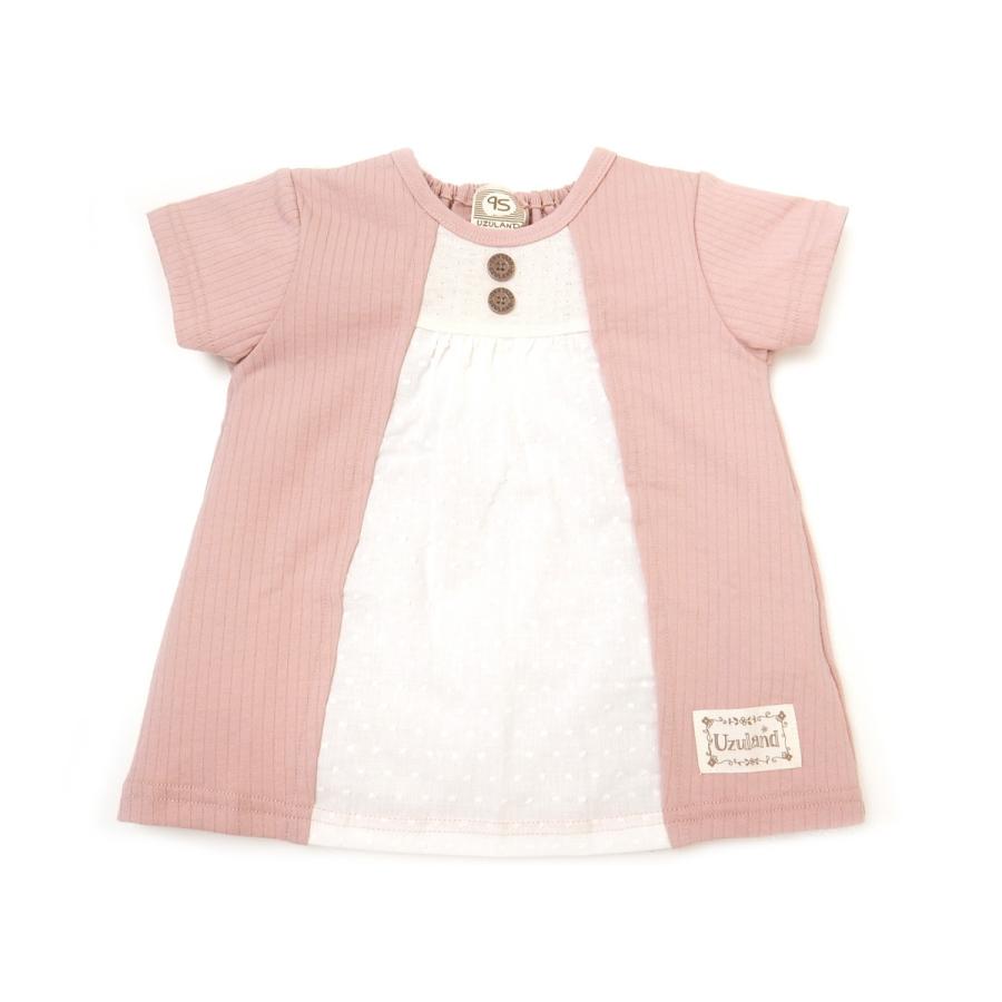 送料無料 女児 ベビー 綿混 半袖 Tシャツ 重ね着風 UZULAND ニットサッカー生地 iw-0176a メール便対応 : オンスタイル ...