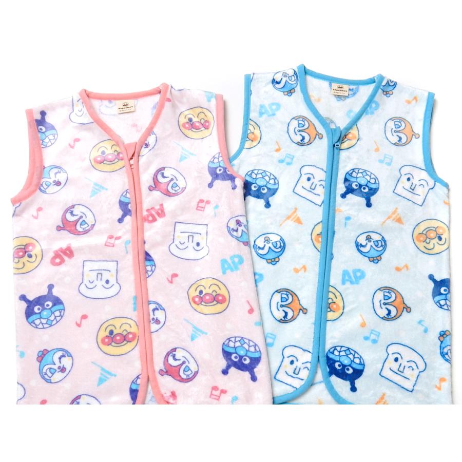 送料無料 男児 女児 ベビー フランネル スリーパー ベスト アンパンマン 大 あったか素材 防寒 前開きジップ パジャマ ベビー服 iw ...