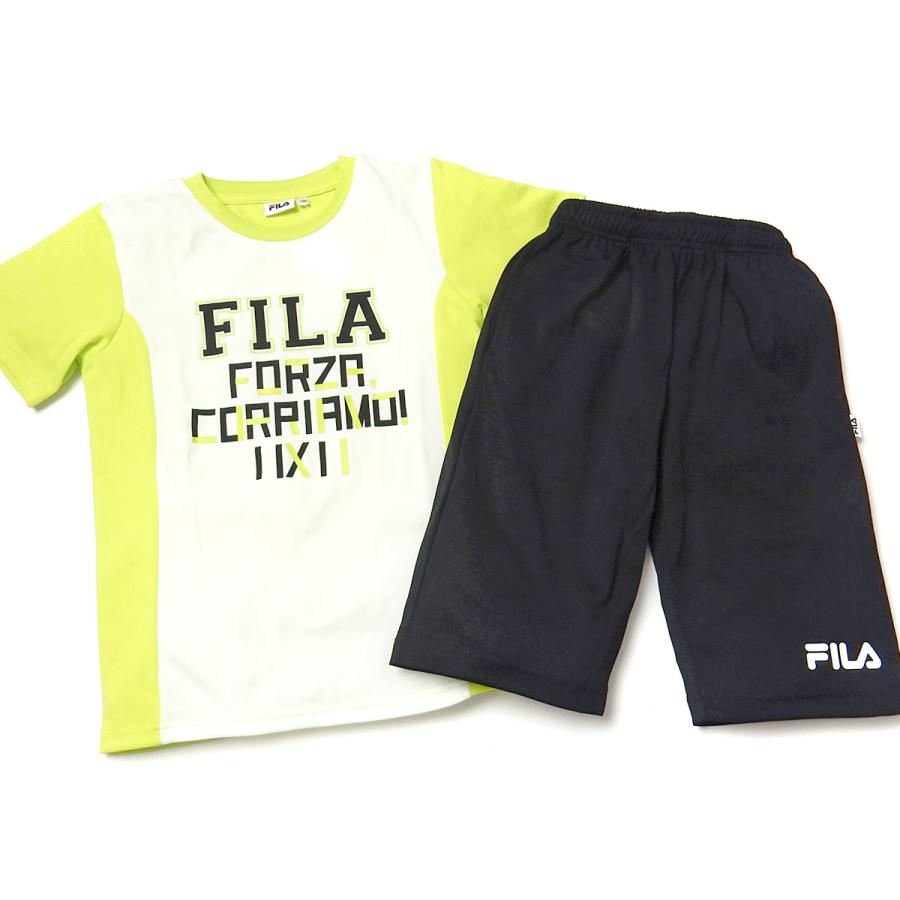 送料無料 男児 ジュニア 吸汗速乾 半袖 Tシャツスーツ 上下組 FILA/フィラ ハーフパンツ ジャージ 通気性 iw-1099a-gn ...
