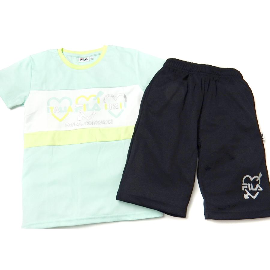 送料無料 女児 ジュニア 吸汗速乾 半袖 Tシャツスーツ 上下組 FILA/フィラ ハーフパンツ ジャージ 通気性 iw-1101b-mt ...