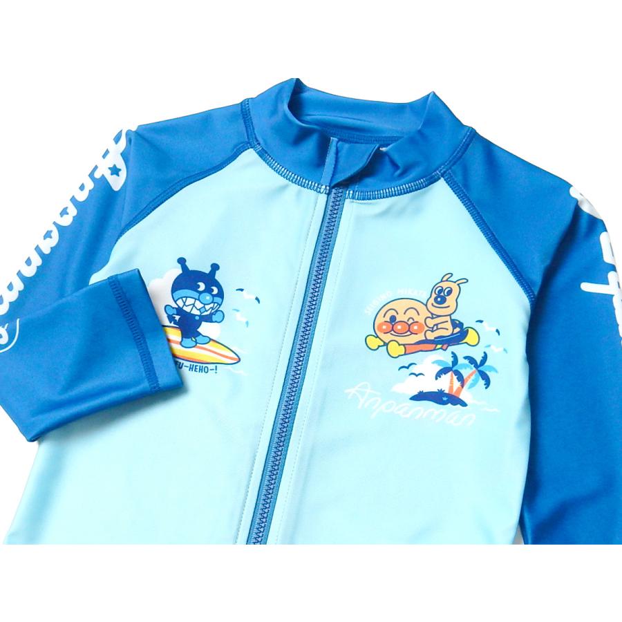 送料無料 男児 ベビー UVカット 長袖 ラッシュガード アンパンマン フルジップ 水着 スイムウェア 2WAYストレッチ 伸縮性 iw ...